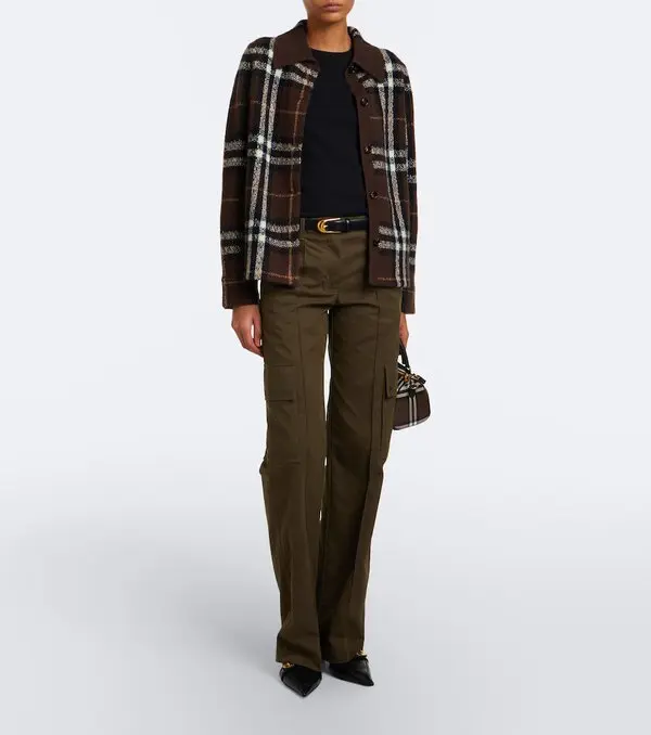 Burberry Check Intarsia Cashmere Overshirt