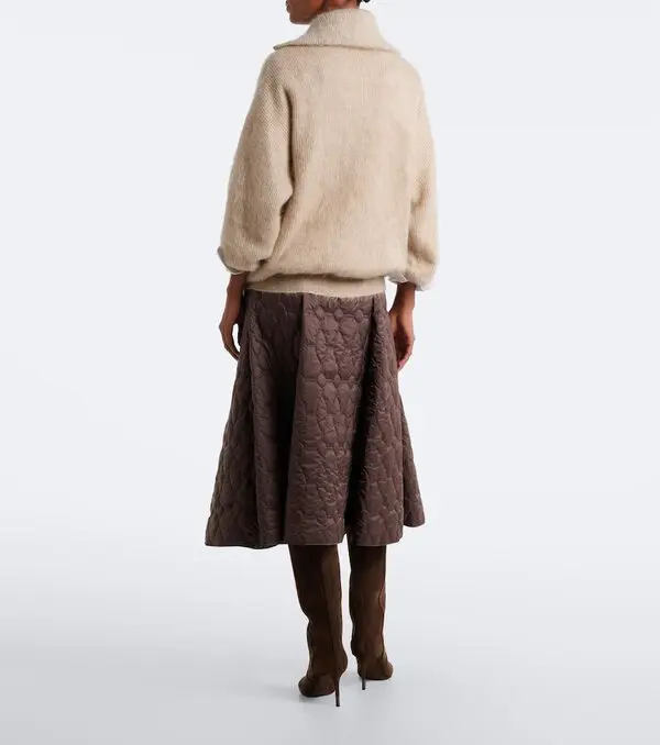 Brunello Cucinelli Technical Padded Midi Skirt