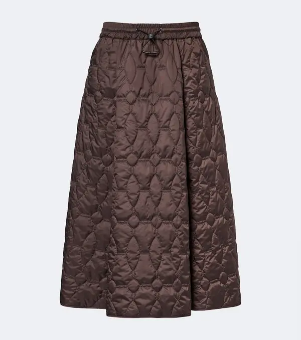 Brunello Cucinelli Technical Padded Midi Skirt - Brown