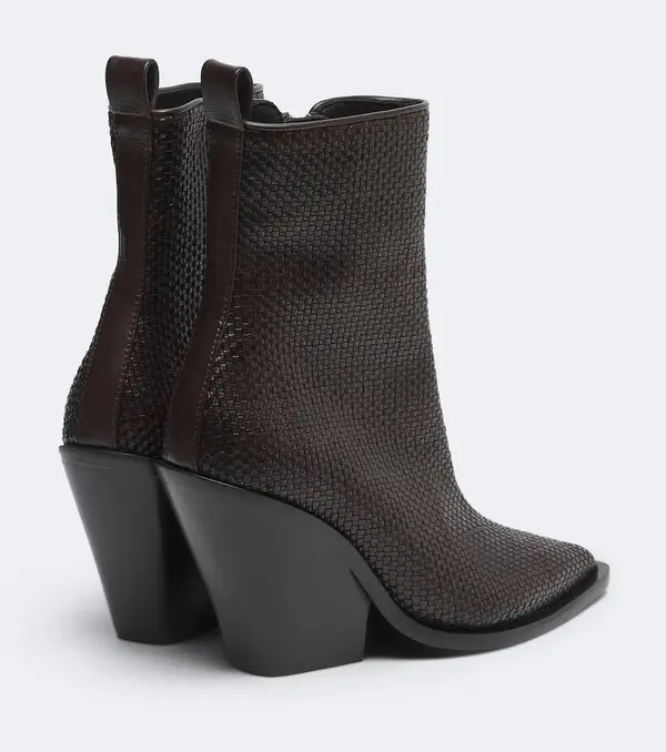 SOULIERS MARTINEZ Colorado Woven Leather Ankle Boots