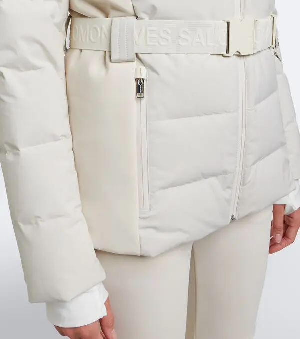 YVES SALOMON Belted Shearling-trimmed Down Ski Jacket