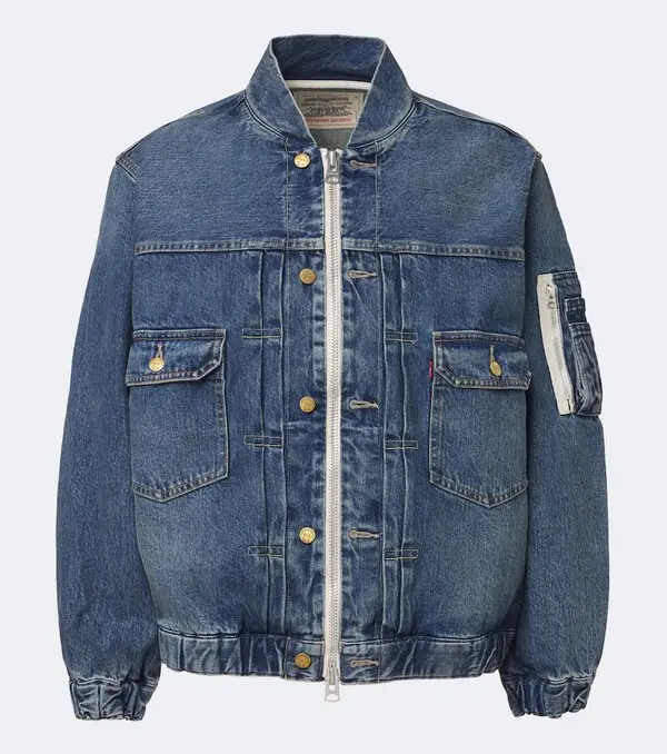 Sacai Denim Bomber Jacket - Blue