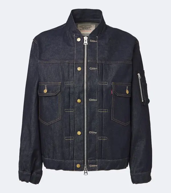 Sacai Denim Bomber Jacket - Blue