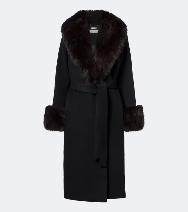 Simkhai Kinsley Wool-blend Wrap Coat - Black