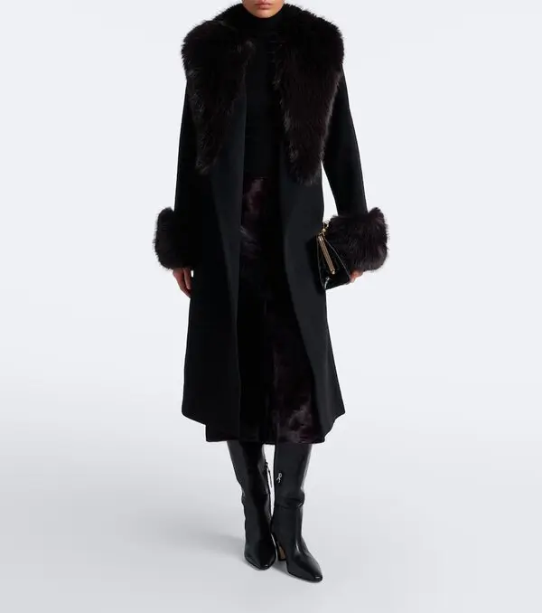Simkhai Kinsley Wool-blend Wrap Coat - Black