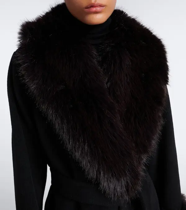 Simkhai Kinsley Wool-blend Wrap Coat - Black