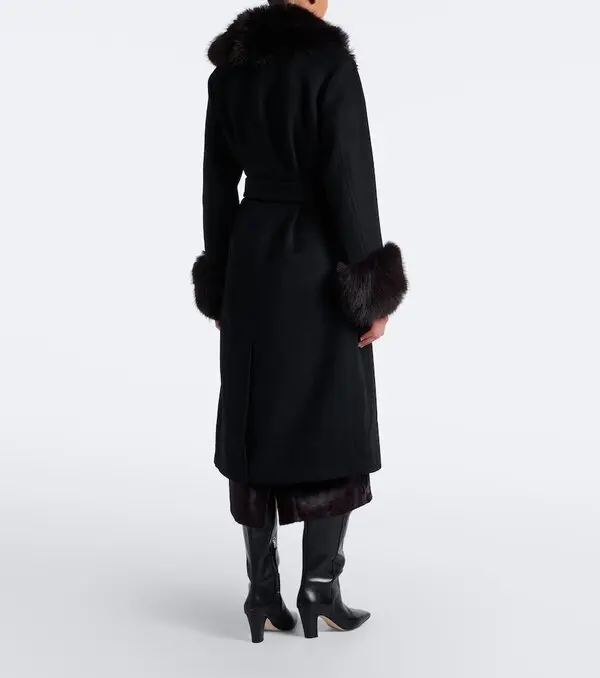 Simkhai Kinsley Wool-blend Wrap Coat - Black