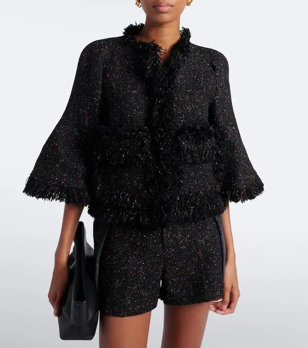 Sacai Fringed Wool-blend Jacket