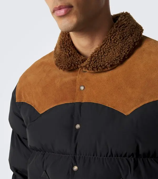 Ralph Lauren Suede-trimmed Puffer Jacket