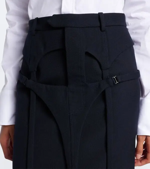 JEAN PAUL GAULTIER Layered Virgin Wool Pencil Skirt