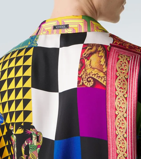 Versace Medusa Silk Twill Bowling Shirt