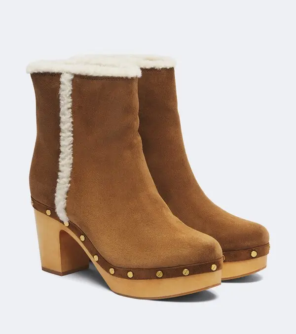 Veronica Beard Loreen Studded Suede Ankle Boots