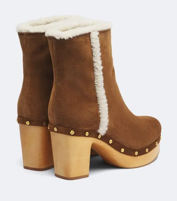 Veronica Beard Loreen Studded Suede Ankle Boots