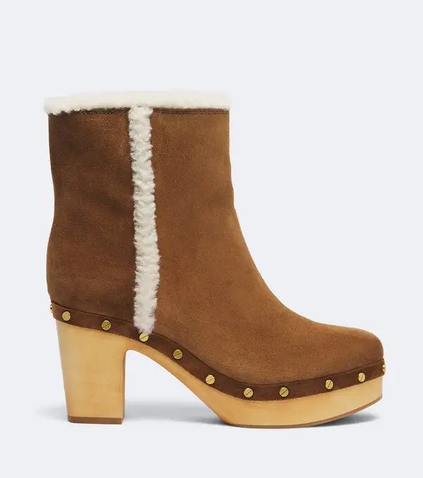 Veronica Beard Loreen Studded Suede Ankle Boots