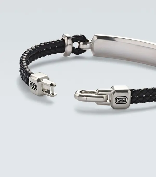 David Yurman Streamline® Sterling And Leather Bracelet With Onyx