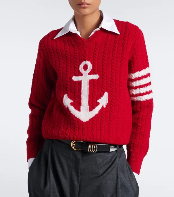 Thom Browne 4-bar Cable-knit Virgin Wool Sweater