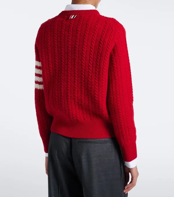 Thom Browne 4-bar Cable-knit Virgin Wool Sweater