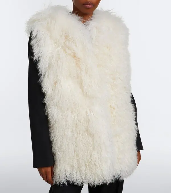 YVES SALOMON Hooded Shearling Vest