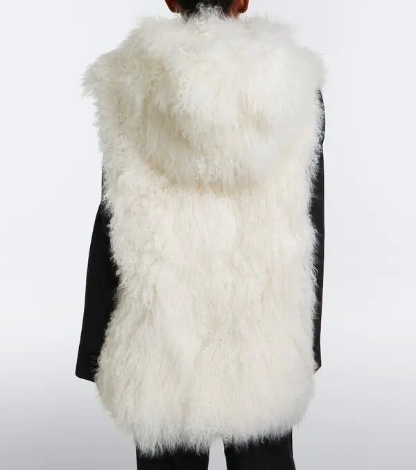 YVES SALOMON Hooded Shearling Vest