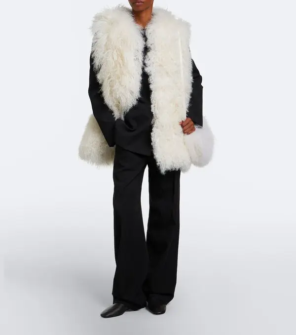 YVES SALOMON Hooded Shearling Vest