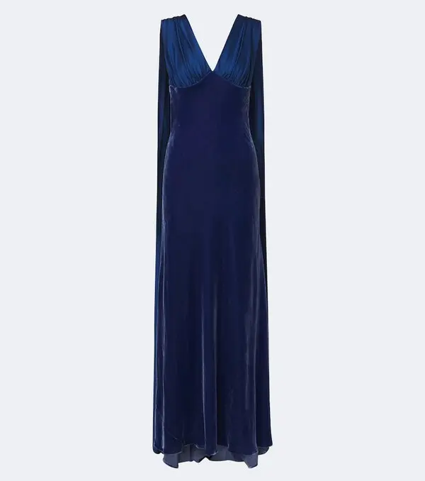 Simkhai Mariselle Caped Velvet Gown