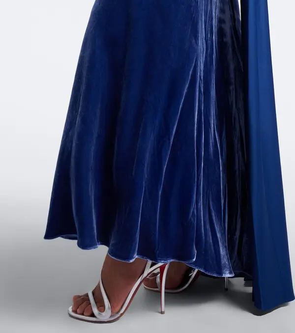 Simkhai Mariselle Caped Velvet Gown