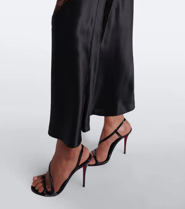 Roberto Cavalli Lace-trimmed Silk Satin Slip Dress