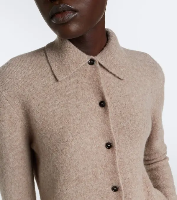 Max Mara Knitted Cashmere-blend Cardigan - Brown