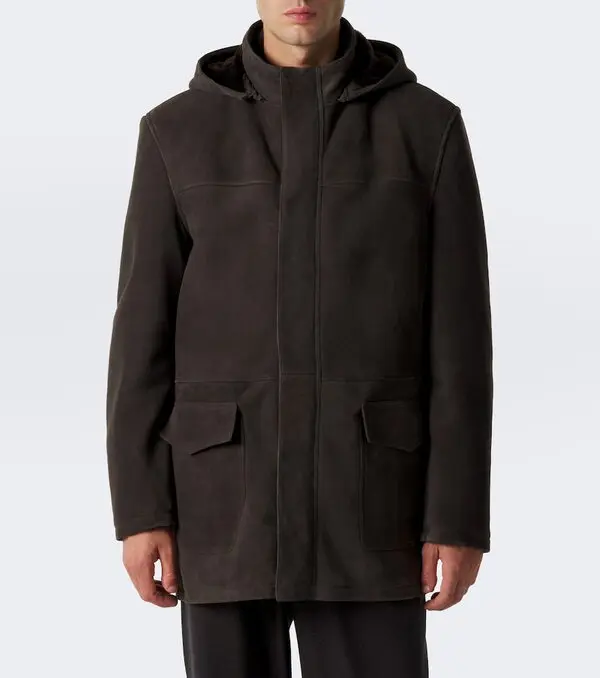 Thom Sweeney Hooded Suede Parka