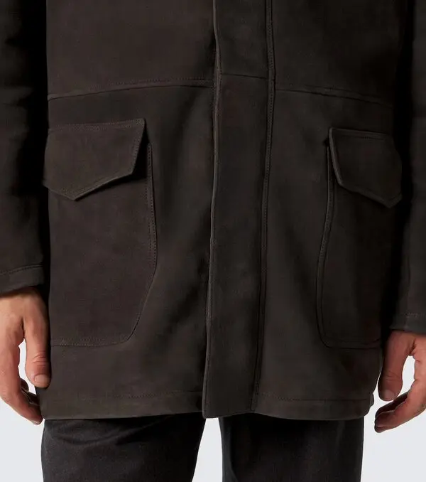 Thom Sweeney Hooded Suede Parka