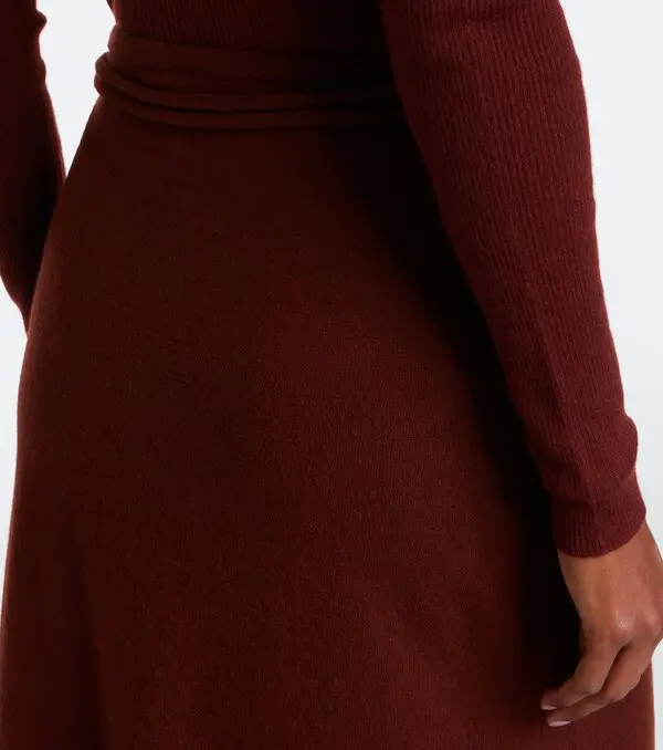 Max Mara Belted Cashmere Maxi Skirt - Brown