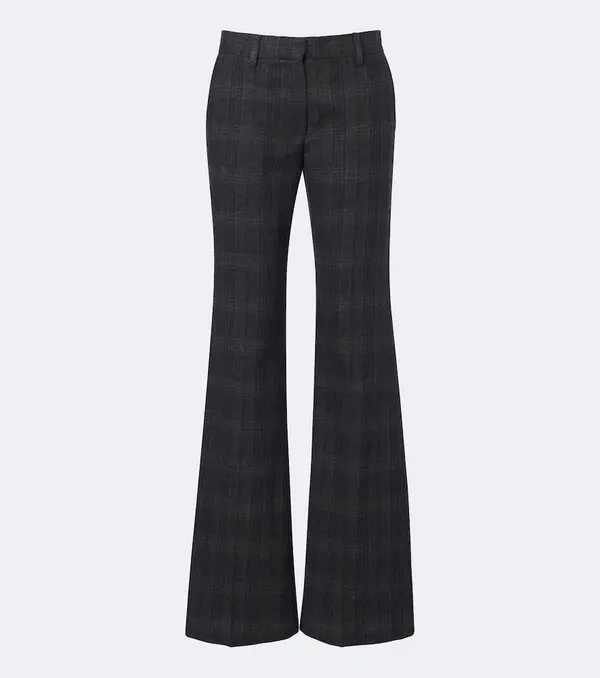 Magda Butrym Plaid Virgin Wool Wide-leg Pants