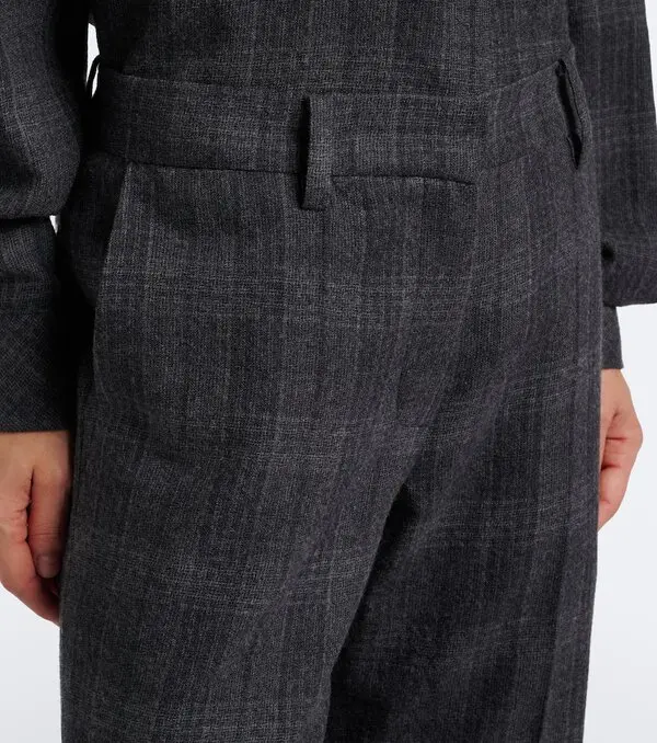 Magda Butrym Plaid Virgin Wool Wide-leg Pants