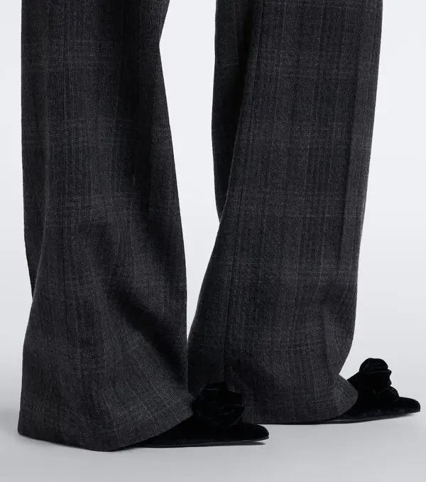 Magda Butrym Plaid Virgin Wool Wide-leg Pants