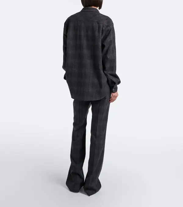 Magda Butrym Plaid Virgin Wool Wide-leg Pants