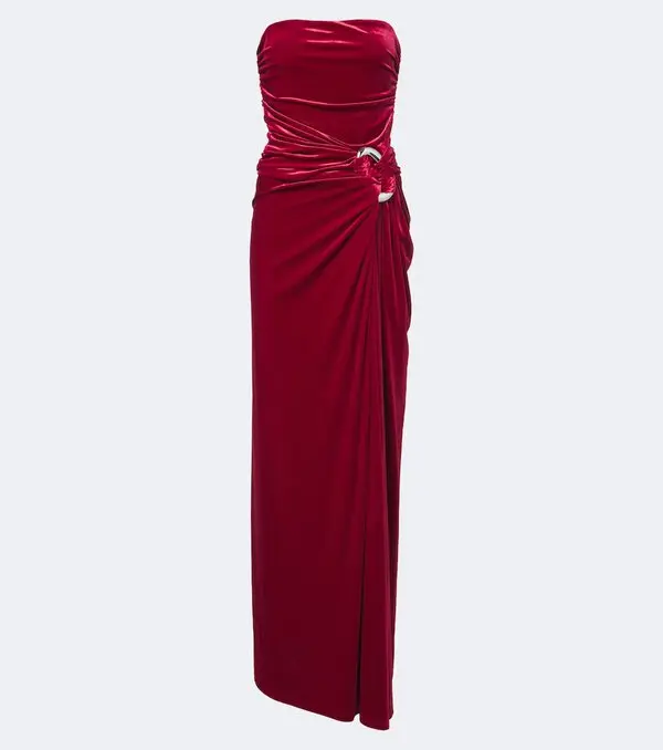 Simkhai Emma Gathe Velvet Bustier Gown