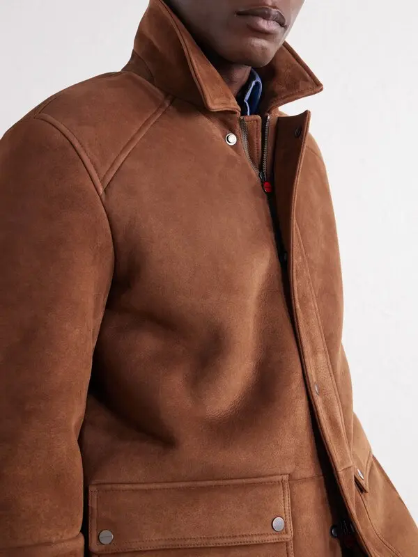 Kiton Panelled Shearling Field Jacket