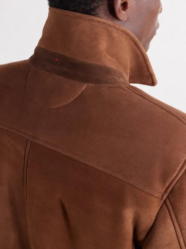 Kiton Panelled Shearling Field Jacket