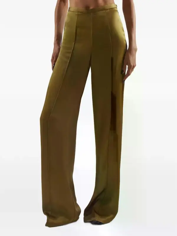 TALLER MARMO Marlene Satin-finish Trousers - Green