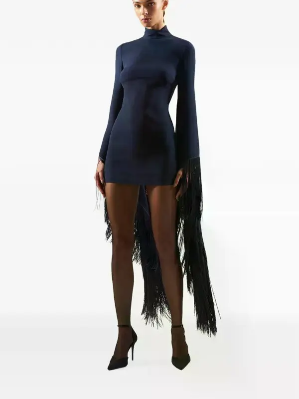 TALLER MARMO Dragon Flared-sleeve Mini Dress - Blue