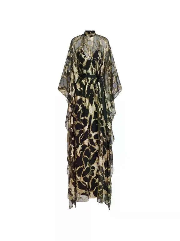 TALLER MARMO Kintsugi Silk-blend Maxi Dress - Black