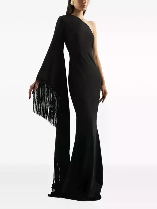 TALLER MARMO One-shoulder Fringed Maxi Gown
