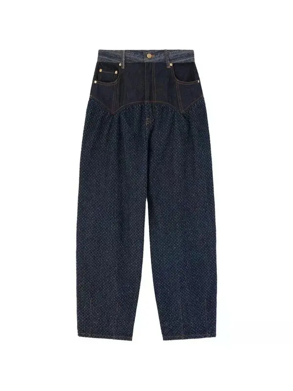 GANNI Patchwork Corset Jeans - Blue