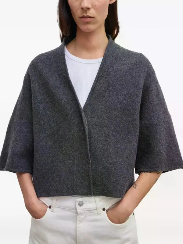 HOUSE OF DAGMAR V-neck Wool Cropped Cardigan