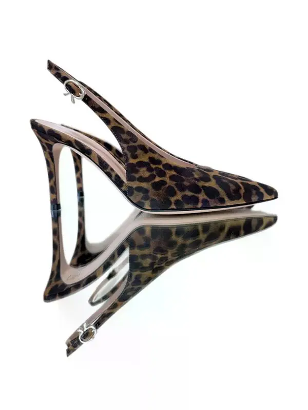 GIANVITO ROSSI Robbie Sling Leopard-print Pumps