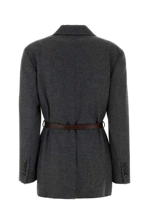 Brunello Cucinelli Dark Grey Wool Blend Blazer