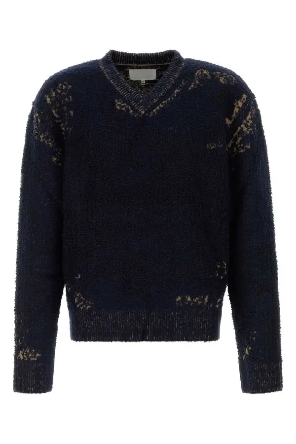 MAISON MARGIELA Navy Cotton Blend Sweater