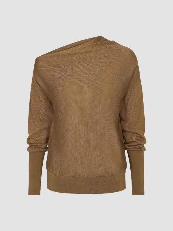 TWP Cold Shoulder Wool-silk Knit Top