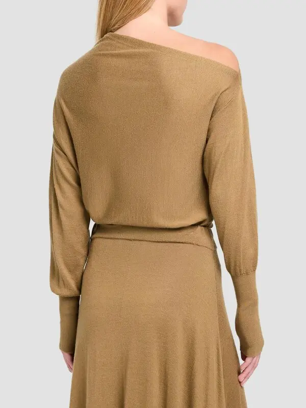 TWP Cold Shoulder Wool-silk Knit Top