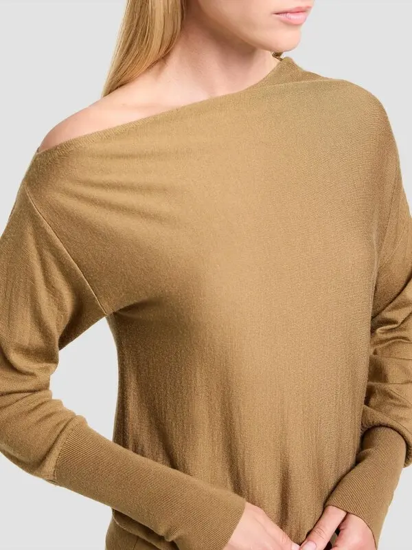 TWP Cold Shoulder Wool-silk Knit Top